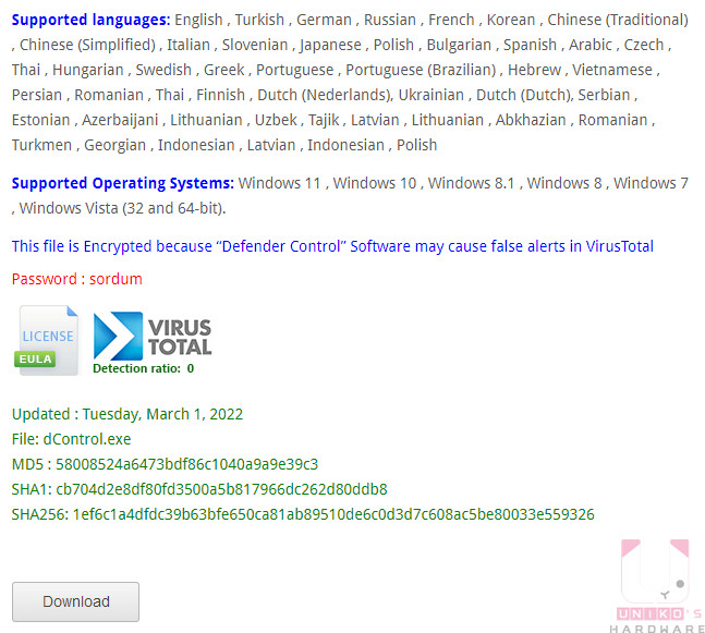 Windows 內建防毒 Microsoft Defender 關閉工具 – Defender Control V2.1 | UNIKO's ...